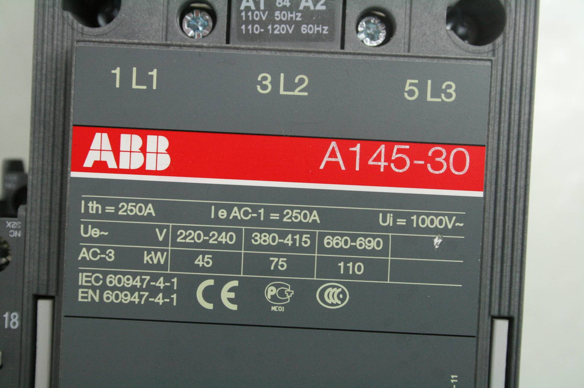 ABB A145-30 Contactor 120VAC Coil 250A / A14530 | eBay
