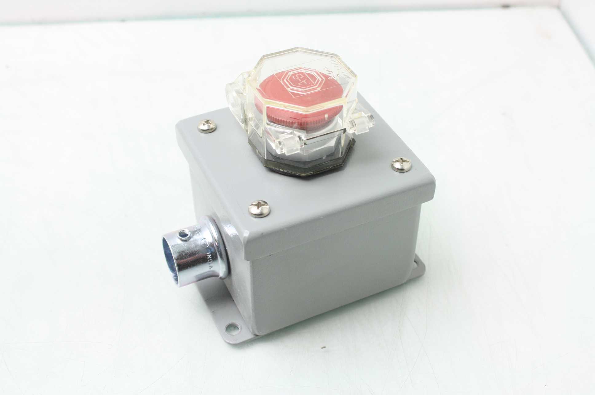 Allen Bradley 800T-FXT6D4 Emergency Stop Switch Wiegmann PB1 Button Enclosure